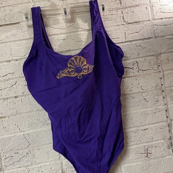 Delta Burke | Swim | Vintage Delta Burkepurple Gold Seashell One ...